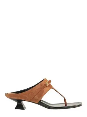 SERGIO ROSSI Bitt Buckle Sandals - Brown
