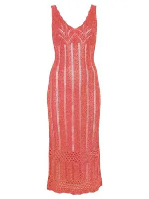 TWINSET V-neck Midi Dress - Red