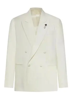 LARDINI Double-breasted Blazer Neutrals