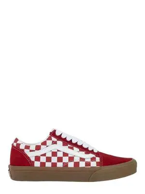 VANS Old Skool Check-Pattern Sneakers Red