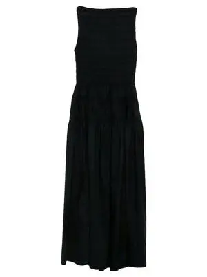 DÔEN Sleeveless Shirred Midi Dress - Black