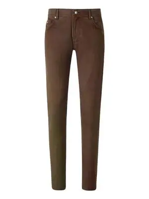 Marco Pescarolo Five-Pocket Straight Leg Jeans Brown