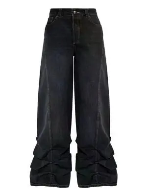 AVAVAV Straight Leg Jeans With Ruched Hem