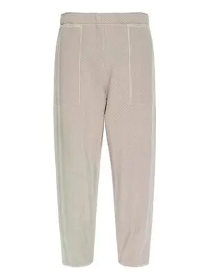 Issey Miyake Herringbone Elasticated Trousers Neutrals