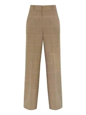 GESTUZ Evaldi Check Pattern Trousers Neutrals