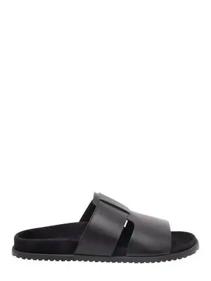 Dolce & Gabbana Leather Slip-on Sandals - Black