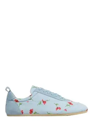 JIL SANDER Floral-print Lace-up Sneakers - Blue