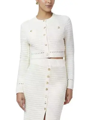 TOCCIN Miller Pointelle Button Cardigan - Neutrals