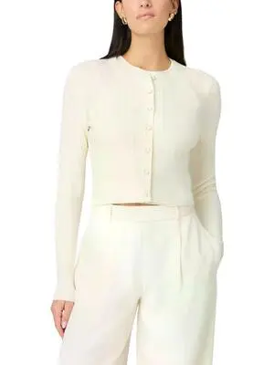 TOCCIN Zoe Ribbed Slim-fit Cardigan - Neutrals