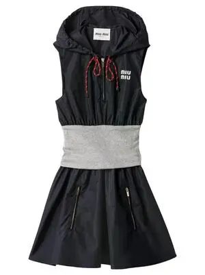 Miu Miu Technical Fabric Flared Dress - Blue