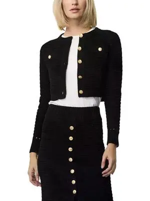 TOCCIN Miller Pointelle Cardigan - Black