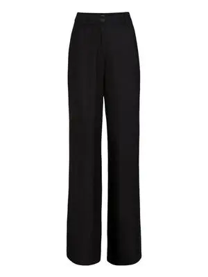 TOCCIN Solara Pleated Wide Leg Trousers - Black
