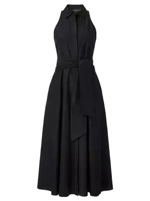 TOCCIN Chelsea Tie-front Sleeveless Shirt Dress - Black