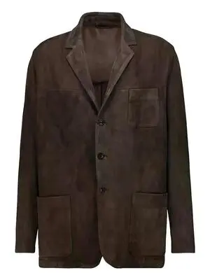 Boglioli Buttoned Leather Jacket - Brown