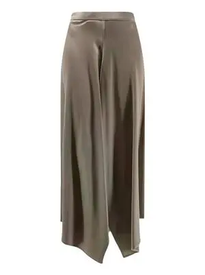 ALYSI Asymmetrical-Hem Maxi Skirt Brown