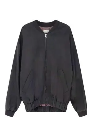 ALYSI Ribbed Knit Bomber - Grey