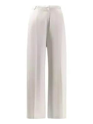 ALYSI Wide Leg Linen Trousers Neutrals