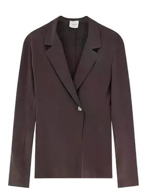 ALYSI Single-Button Lapel Blazer Brown