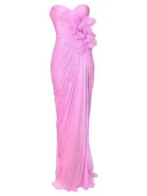 IRIS SERBAN Sisi Floral Strapless Maxi Dress - Pink