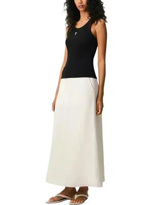 Ami De Coeur Embroidered Tank Top - Black