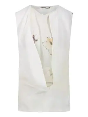 Sportmax Floral-print Top - Neutrals