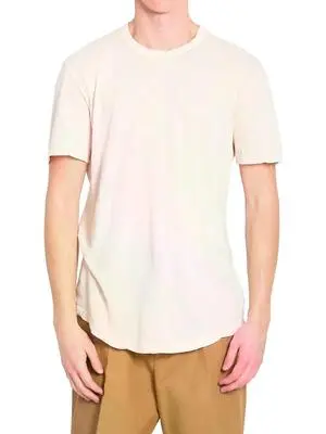 JAMES PERSE Ribbed Crew Neck Cotton T-shirt - Neutrals