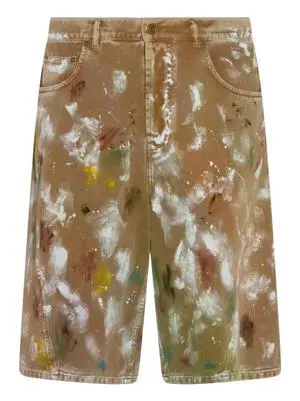 Moschino Paint-splatter Shorts - Neutrals
