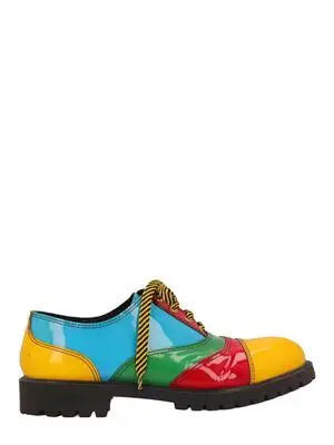 Moschino Patchwork Lace-up Derby Shoes - Yellow