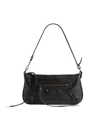 Balenciaga Le City Leather Shoulder Bag - Black
