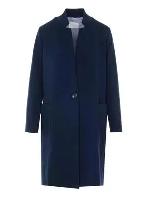 CIRCOLO 1901 Buttoned V-neck Coat - Blue