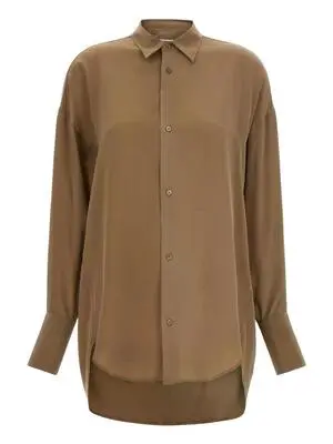 DARKPARK Georgia Detachable-scarf Shirt - Brown