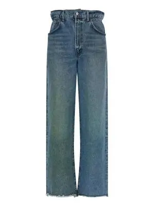 AGOLDE Lyonne Frayed-hem Jeans - Blue