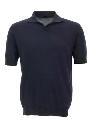 FILIPPO DE LAURENTIIS Ribbed-hem V-neck Top - Blue