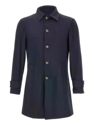BARBA NAPOLI Single-breasted Button-up Coat - Blue
