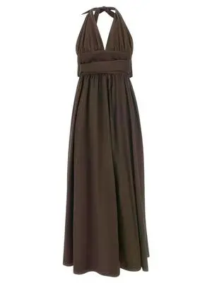 Faithfull The Brand Lido Halterneck A-line Dress - Brown