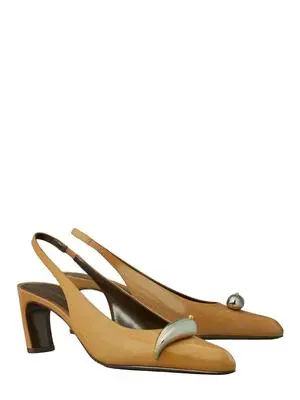 Tory Burch Pierced Slingback Pumps - Neutrals