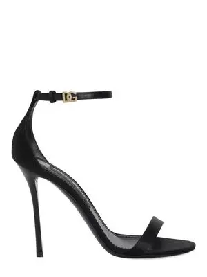 Dolce & Gabbana Keira Satin Sandals With Dg Buckle - Black