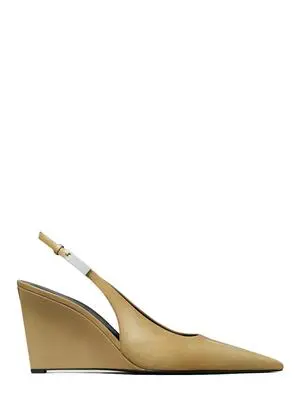 Tory Burch Gigi Slingback Wedge Pumps - Neutrals