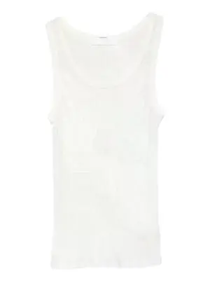 MOTHER The Variegated Rib Tank Top - White
