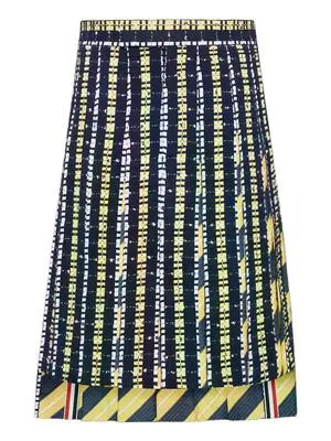 Thom Browne Striped Pleated Skirt - Blue