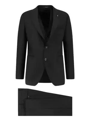 Tagliatore Peak Lapel Two-button Suit - Black