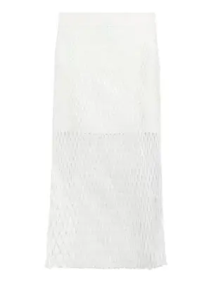 Simkhai Knit Midi Skirt - White