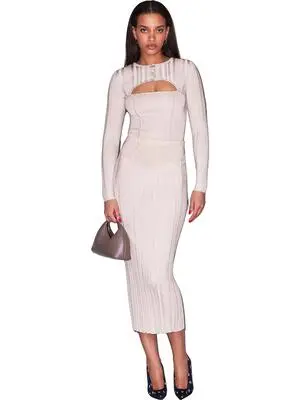 FLEUR DU MAL Rib Shrug Bodysuit - Tahini