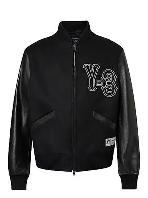 Y3 Logo-embroidered Wool-blend Jacket - Black