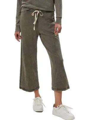 Michael Stars Mineral Wash Crop Drawstring Pants - Dark Caper