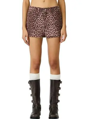 Steve Madden Cait High-waist Animal Print Shorts - Hot Spots Print