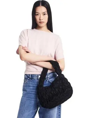 NINETY PERCENT Wren Rouch Hem Tee - Dusk Pink