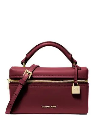 Michael Kors Jana Convertible Leather Crossbody Bag - Red