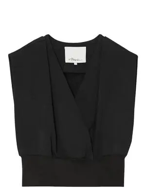 3.1 Phillip Lim V-Neck Top With Shoulder Pads Grey