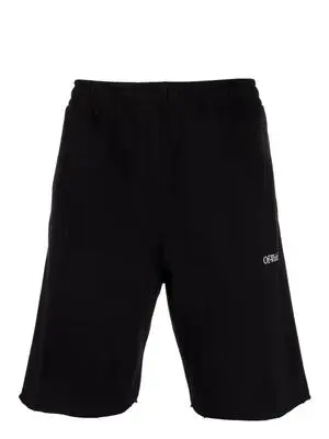 Off-White Logo-print Knee-length Shorts - Black